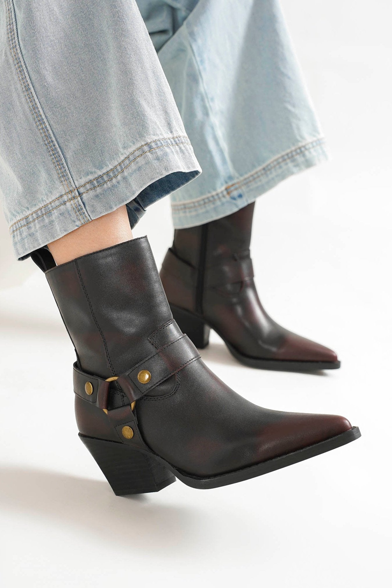 VACA-06 Women's Western Cowboy Boots – Pointed Toe Mid-Calf Boots with ...